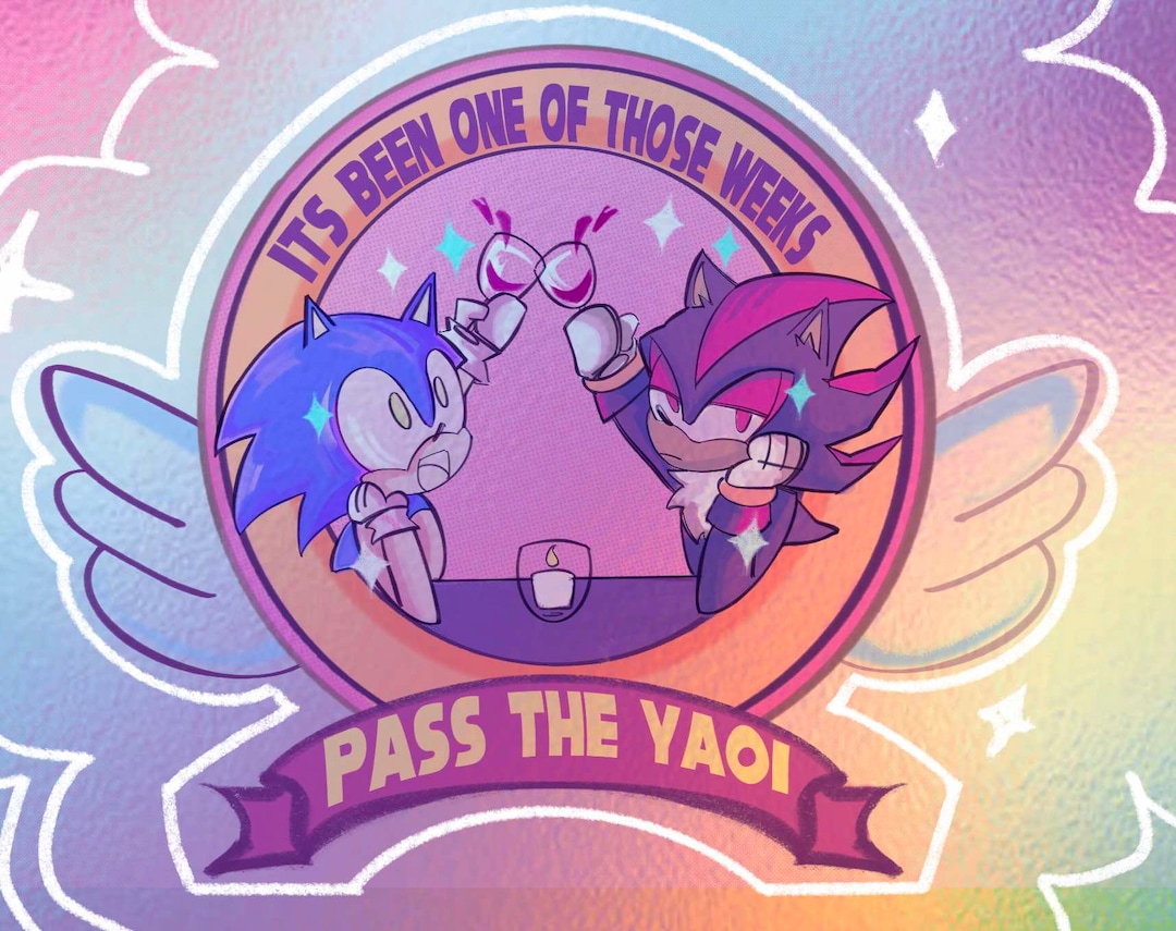 Sonic and Shadow - Sonadow- Pass the Yaoi! Sticker - Etsy