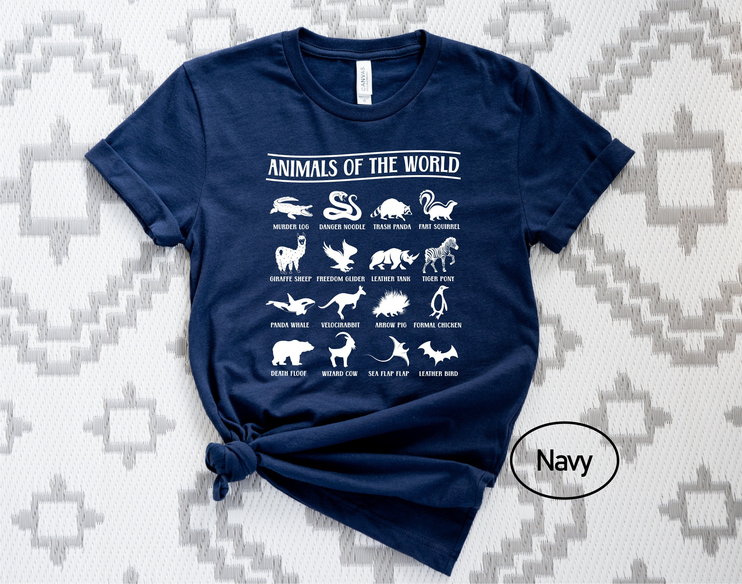 Animals of the World T-shirt, Animal Puns Joke Shirt, Gift for Dad Mom ...