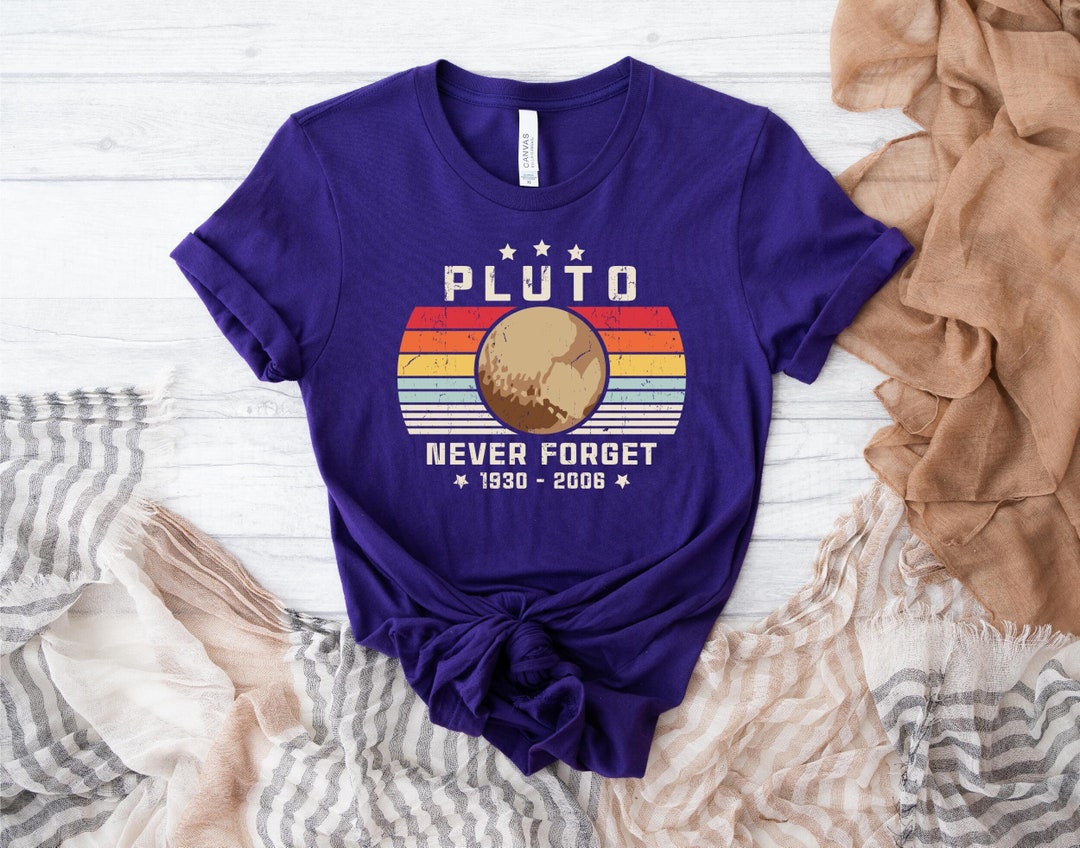 Retro Pluto T-shirt, Pluto Never Forget Shirt, Solar System Humor Tee ...