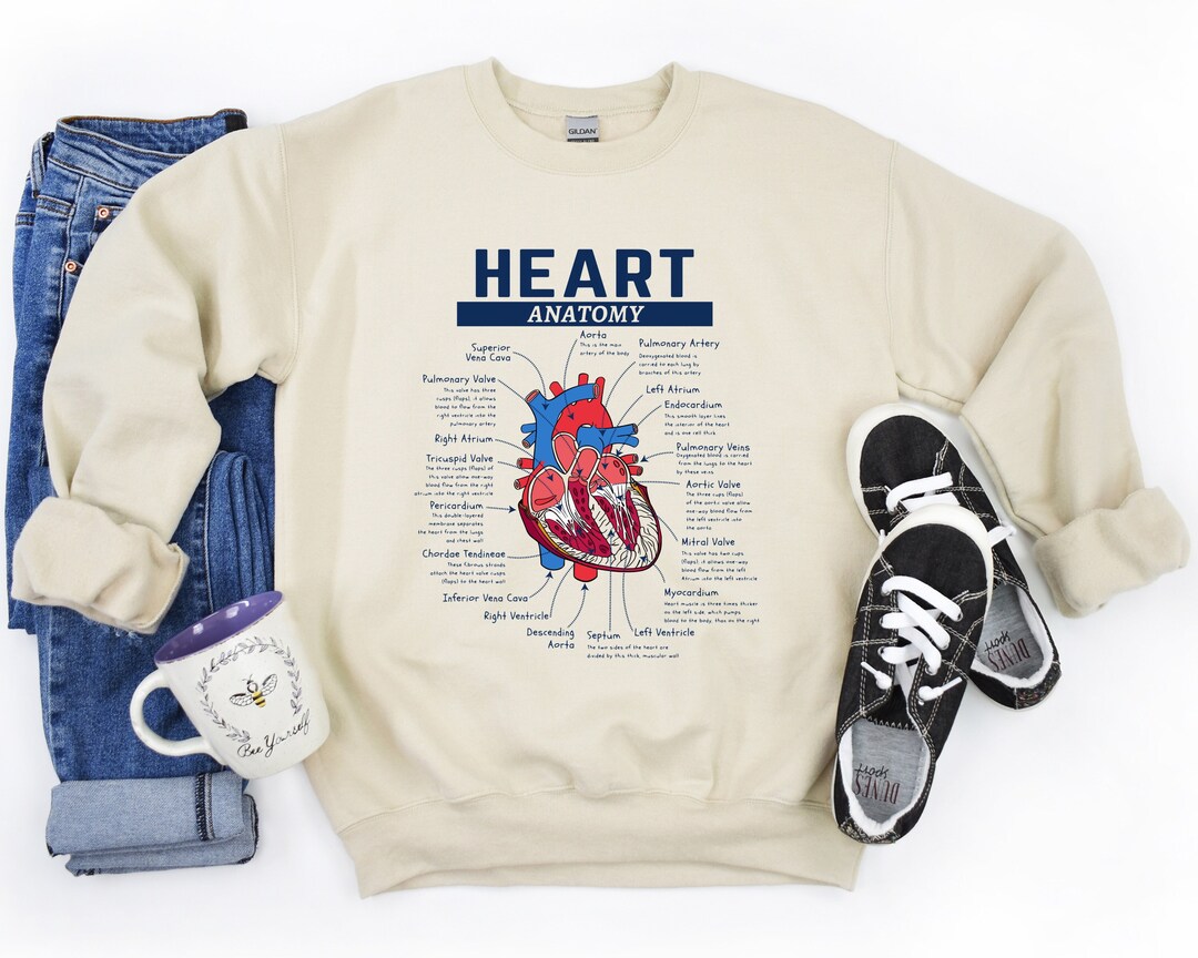 Heart Anatomy Sweatshirt: Nursing Student Cardiology Gift - Etsy