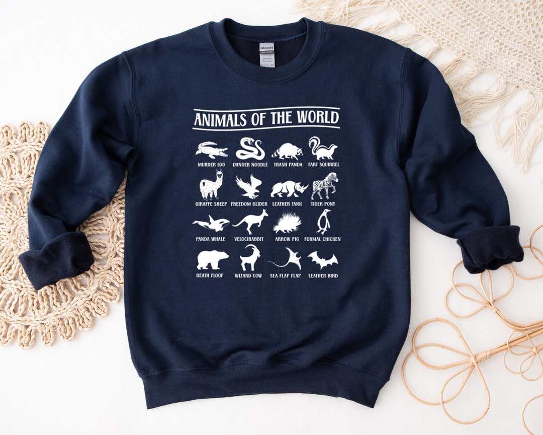 Animals of the World Sweatshirt, Animal Names Hoodie, Gift for ...