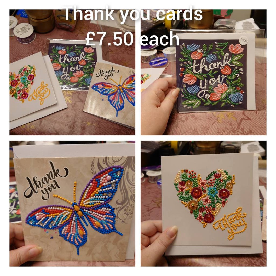 Crystal Art Thank You Cards - Etsy