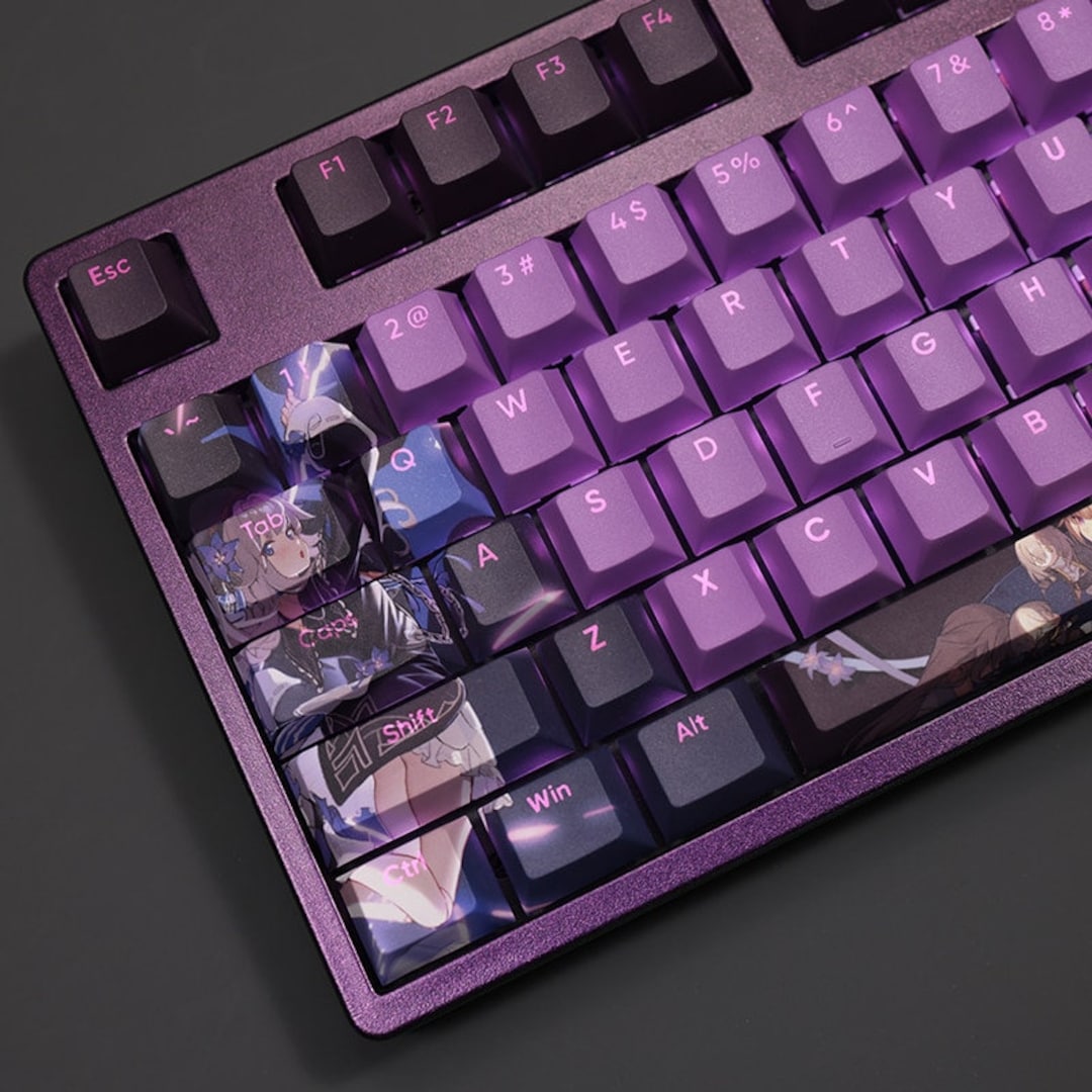 Herta Honkai Star Rail 108 Backlit Keycap Set MX Switch Keycaps Artisan ...
