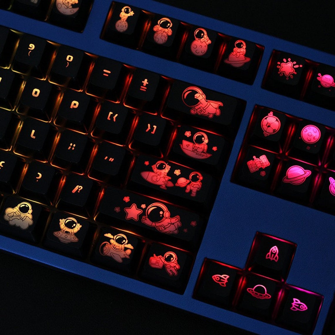 Space Astronaut Backlit Keycaps Set MX Switch Keycaps - Etsy