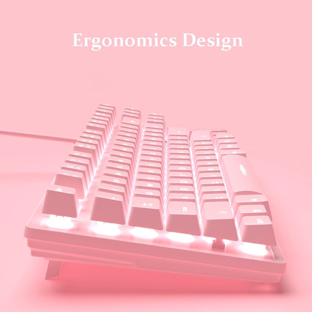 Pink Ergonomic Keyboard