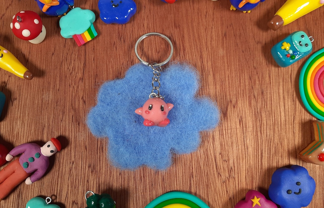 Kirby Key Ring Fimo / Kirby Keyring Polymer Clay Handmade Character ...
