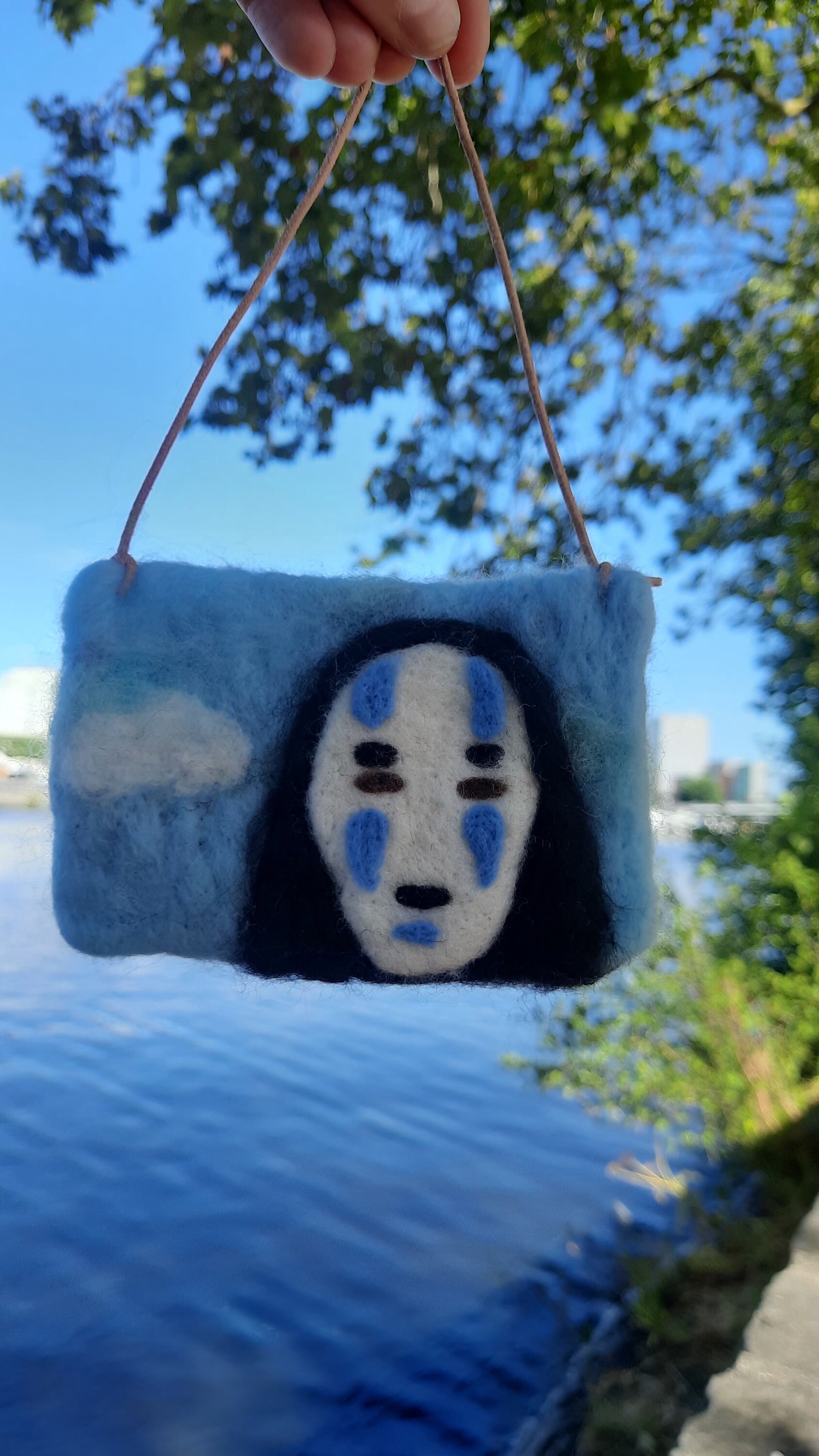 The Faceless 顔ナシ, Kaonashi Handmade Needle Felted Wool Painting / DIY ...