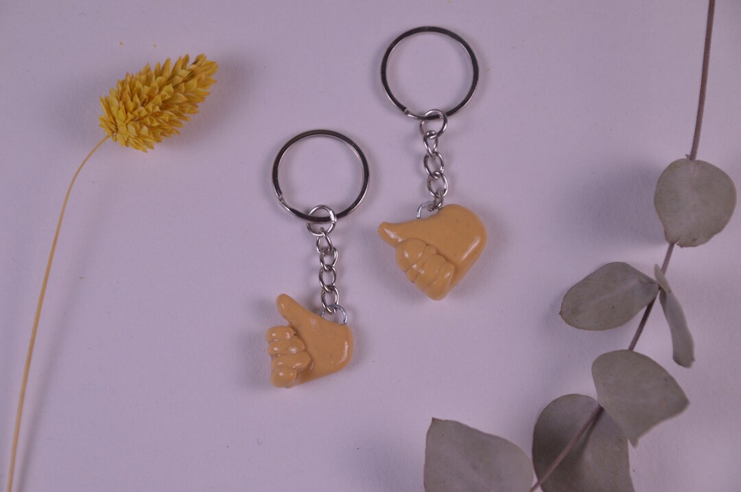 Thumb Hand Holder Cute Key Ring / Key Ring Hand/ Fimo Polymer Clay ...