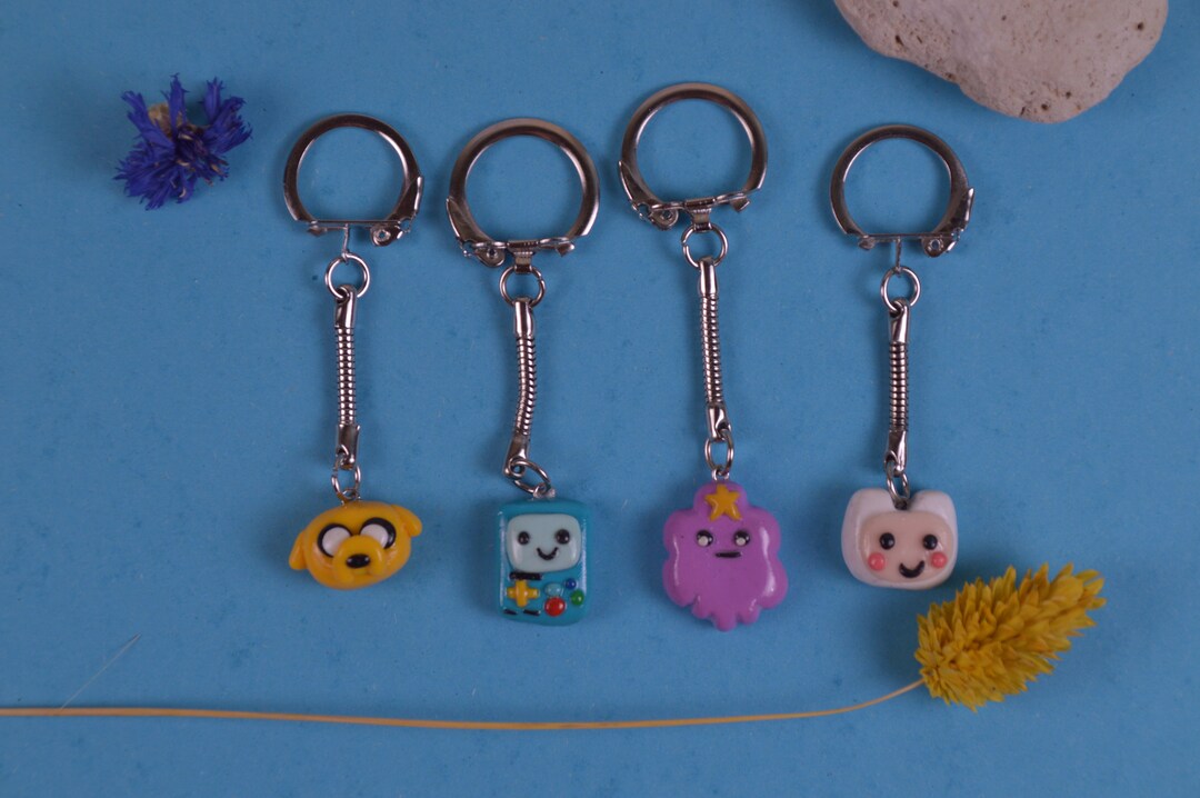 Adventure Time Key Ring Handmade Fimo / Bmo Princess Lumpy Space Finn ...