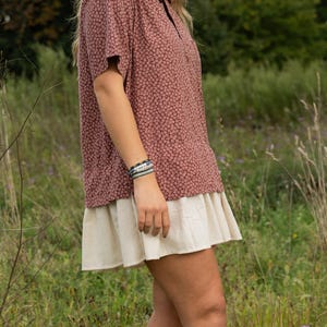 Upcycled Shirt Dress | Mini Length | Rust Floral | Handmade - Etsy