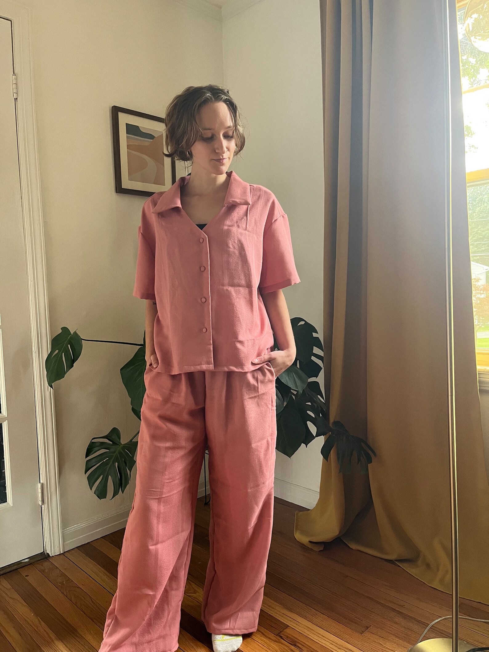 Soft Pink Lounge - Upcycled Comfy Wear Set | Size S/M | Sustainable ...