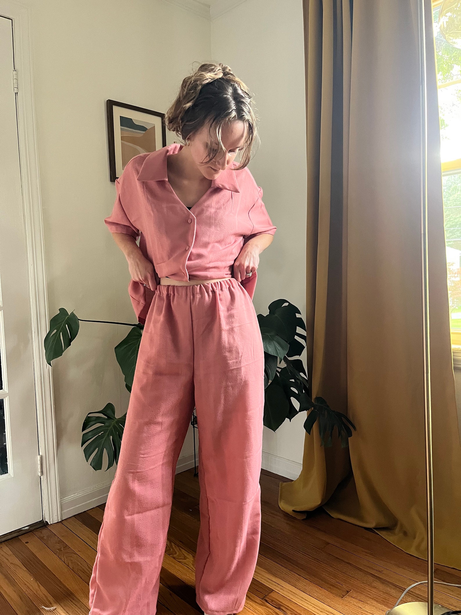 Soft Pink Lounge - Upcycled Comfy Wear Set | Size S/M | Sustainable ...