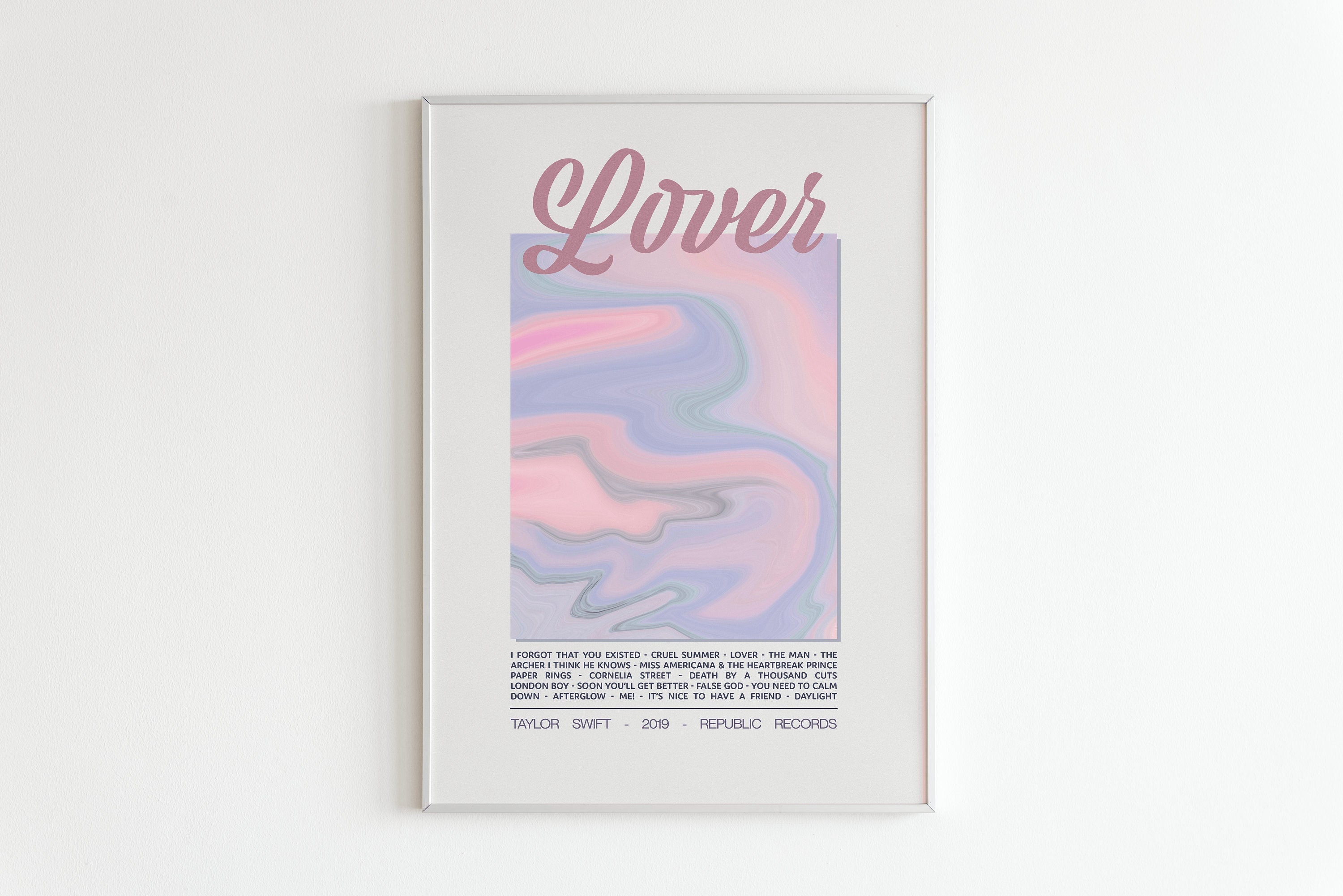 Taylor Swift Inspired Poster Lover Album Poster Digital Print Music Inspired Poster Etsy