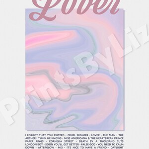 TAYLOR SWIFT Inspired Poster / LOVER Album Poster / Digital Print ...