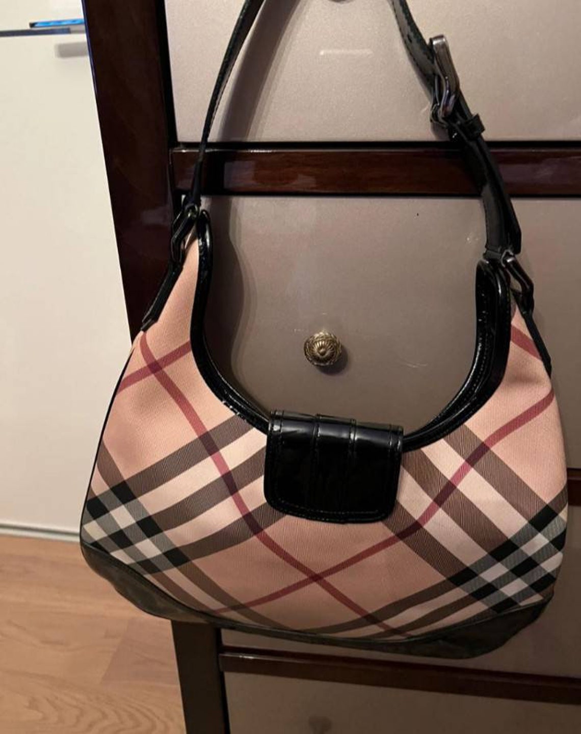 Burberry Authentic Women's Nova Check Leather Handbag - Etsy