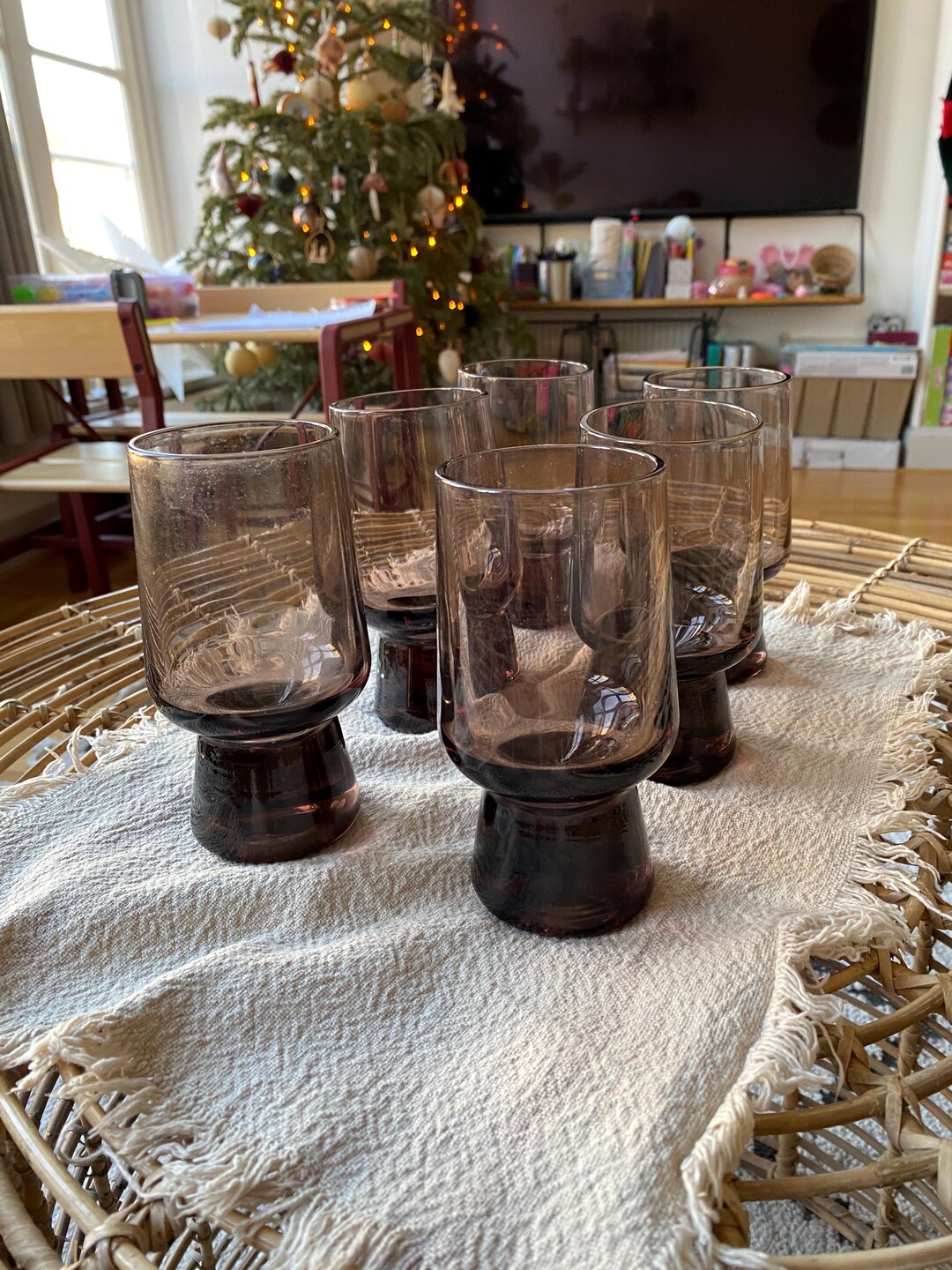 1970s Libbey Glass TAWNY ACCENT Smoky Purple Taint Set of 6 - Etsy