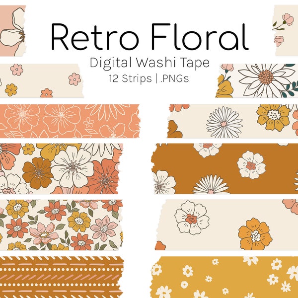 Retro Washi Tape - Etsy