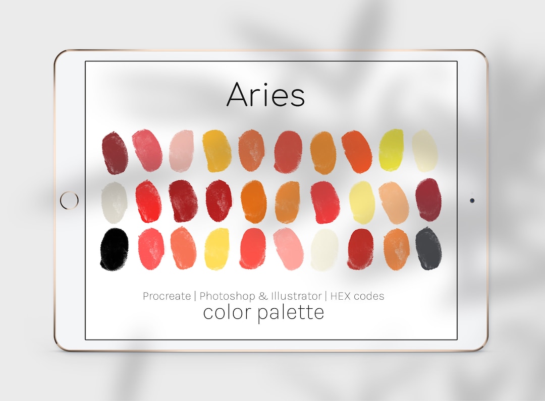 Aries Color Palette Zodiac Procreate Palette Hex Code Etsy