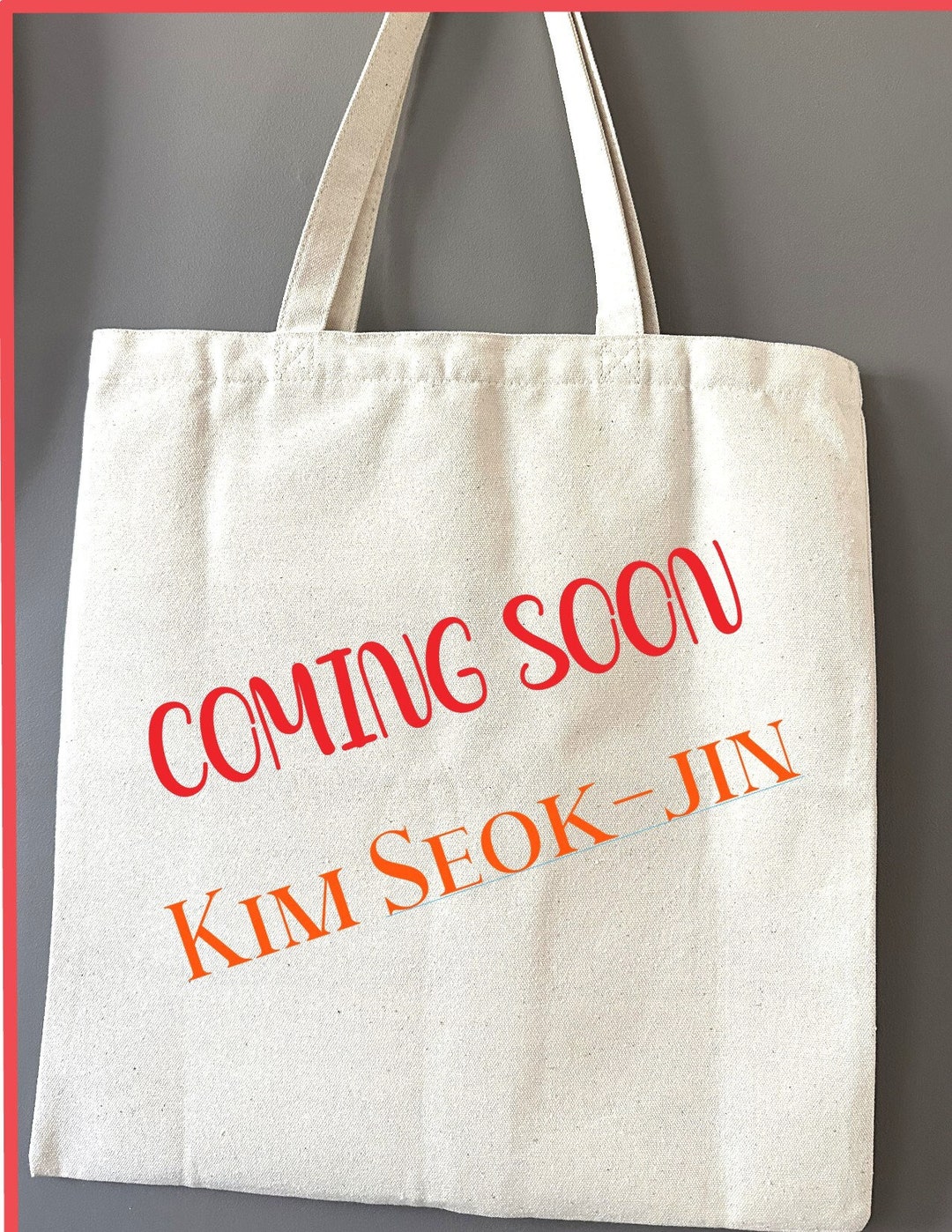 BTS Jin Custom Hand Painted Tote Bag BTS Birthflower Customizable Tote ...