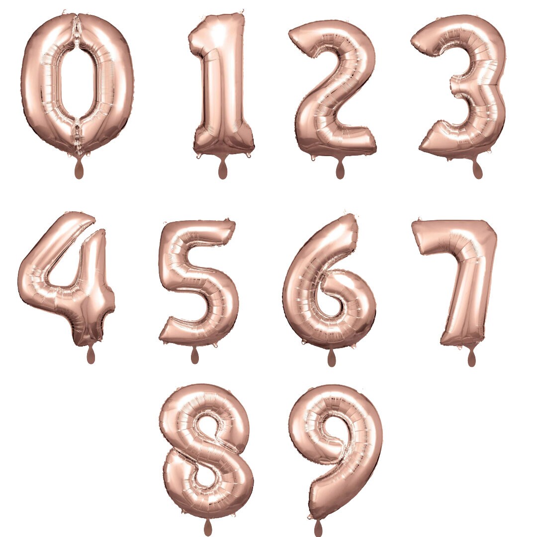 Number Balloons Rose Gold 86cm Balloons Balloons Numbers Helium ...