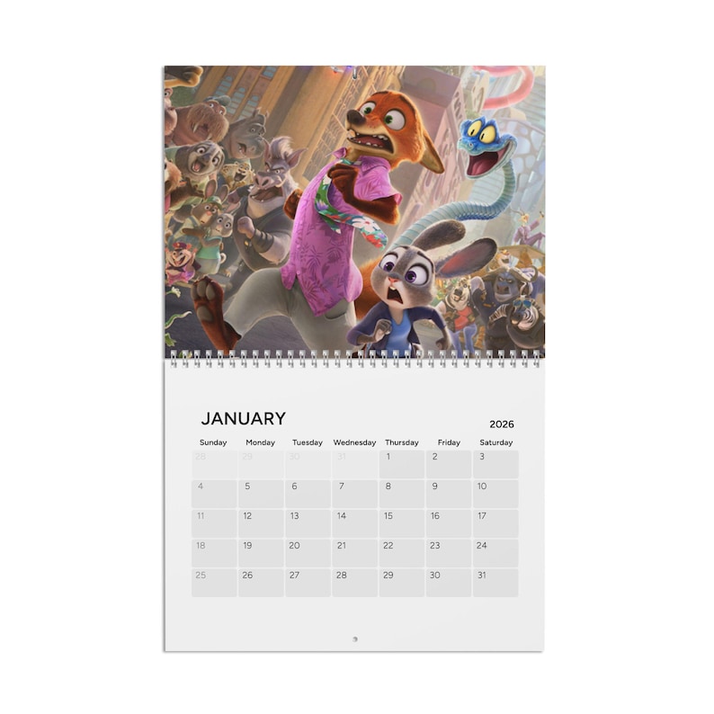 Zootopia Characters Calendar 2026 | Wall Calendar Judy Hopps and Nick ...