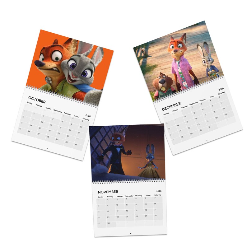 Zootopia Characters Calendar 2026 | Wall Calendar Judy Hopps and Nick ...