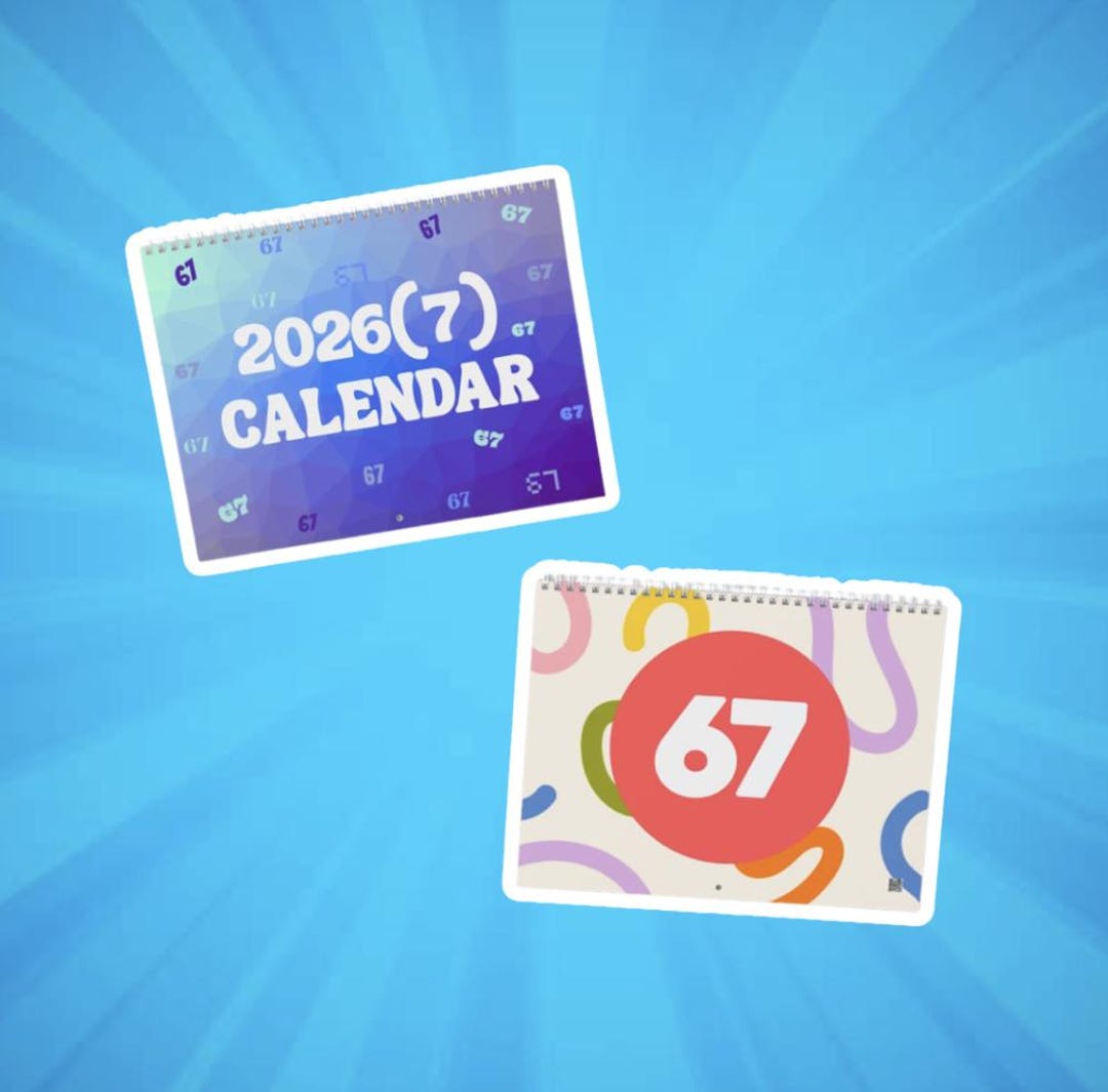 Number 67 Wall Calendar | Illustrated 2026 Monthly Planner - Etsy