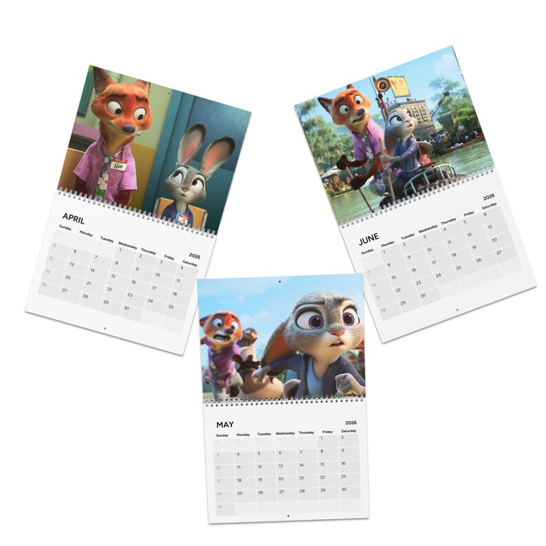 Zootopia Characters Calendar 2026 | Wall Calendar Judy Hopps and Nick ...