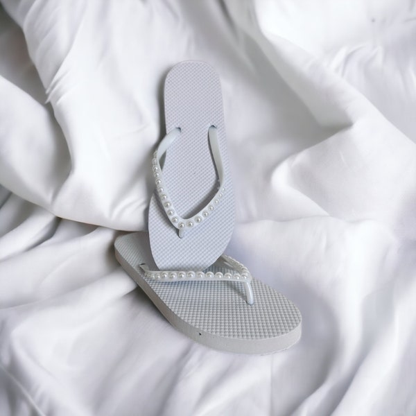 Pearl Flip Flops - Etsy