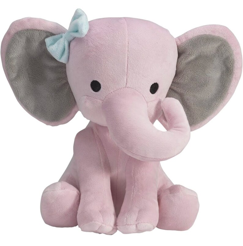 Custom Stuffy Elephant With Personalized Name & Birth Stats Information ...