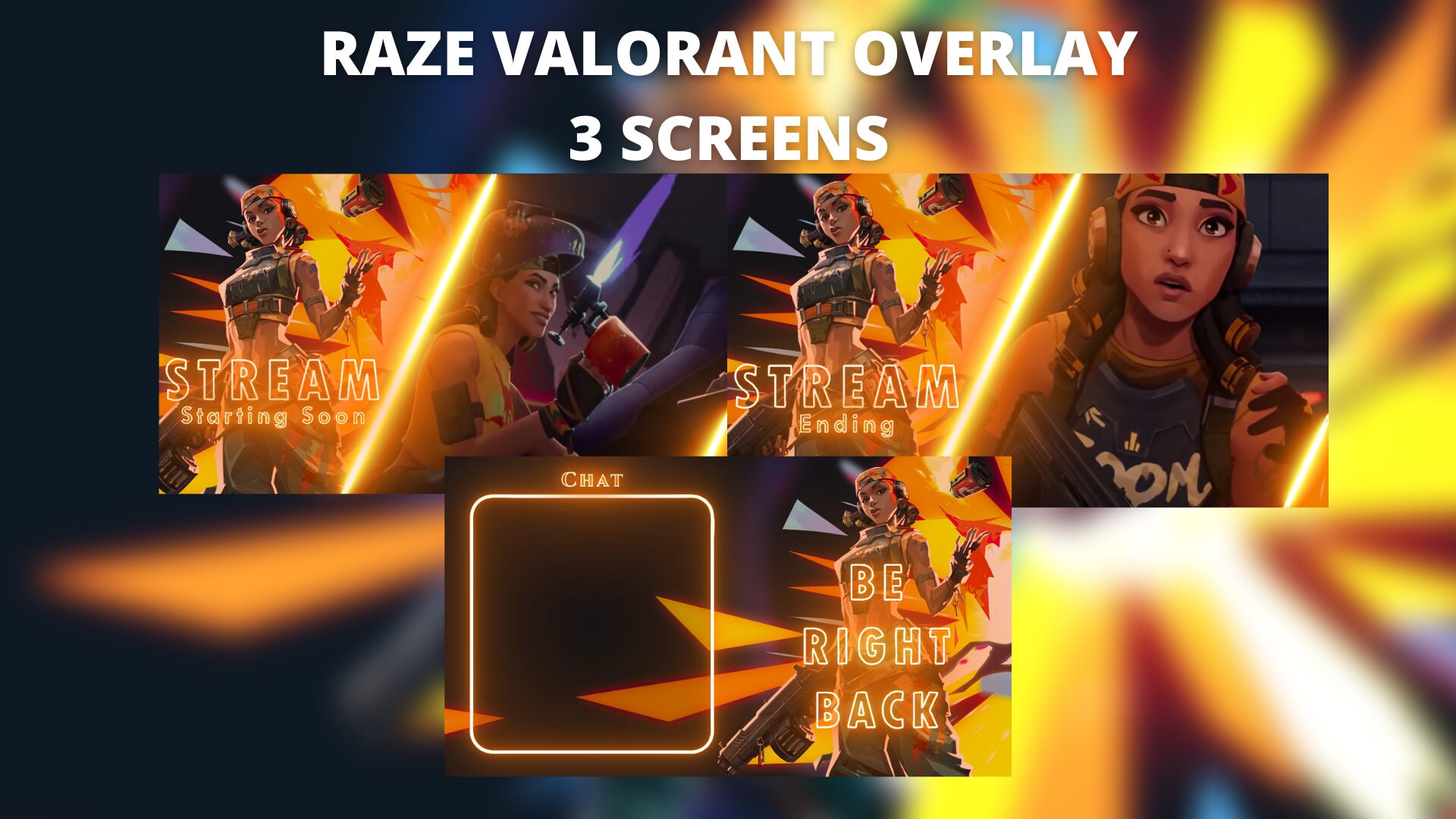 ANIMATED Valorant Raze Twitch and Youtube Overlay Pack 3 - Etsy