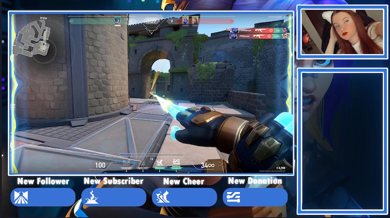 ANIMATED Valorant Neon Twitch Overlay MEGA Pack 7 Scenes Start, Brb ...