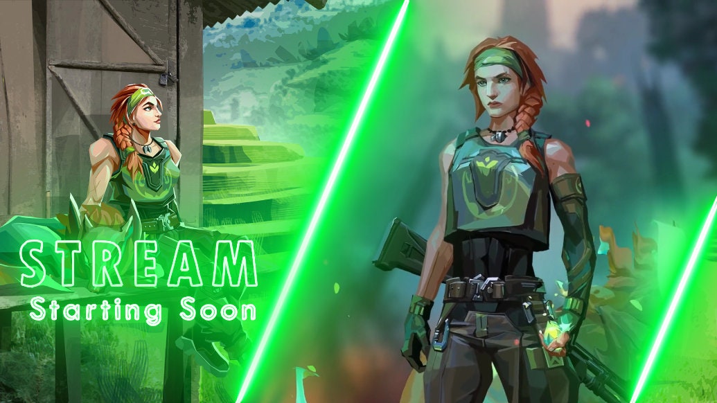 ANIMATED Valorant Skye Twitch and Youtube Overlay Pack 3 Scenes Start ...
