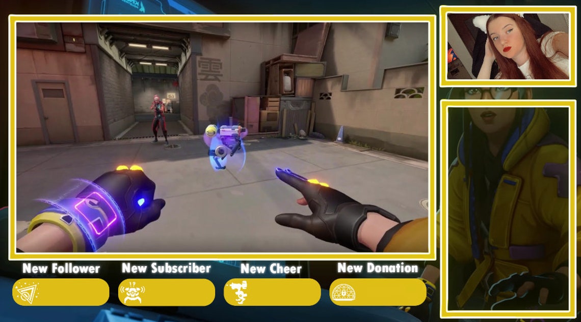 ANIMATED Valorant Killjoy Twitch Overlay MEGA Pack 7 Scenes Start, Brb, End, 3 Game Scenesvtuber ...