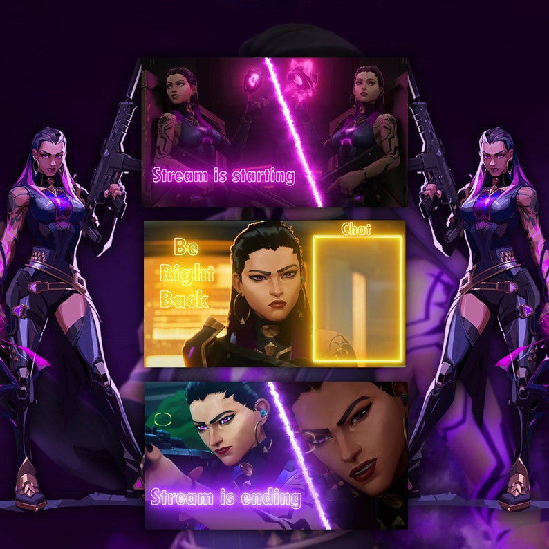 ANIMATED Valorant Reyna Twitch and Youtube Overlay Pack - 3 Scenes ...