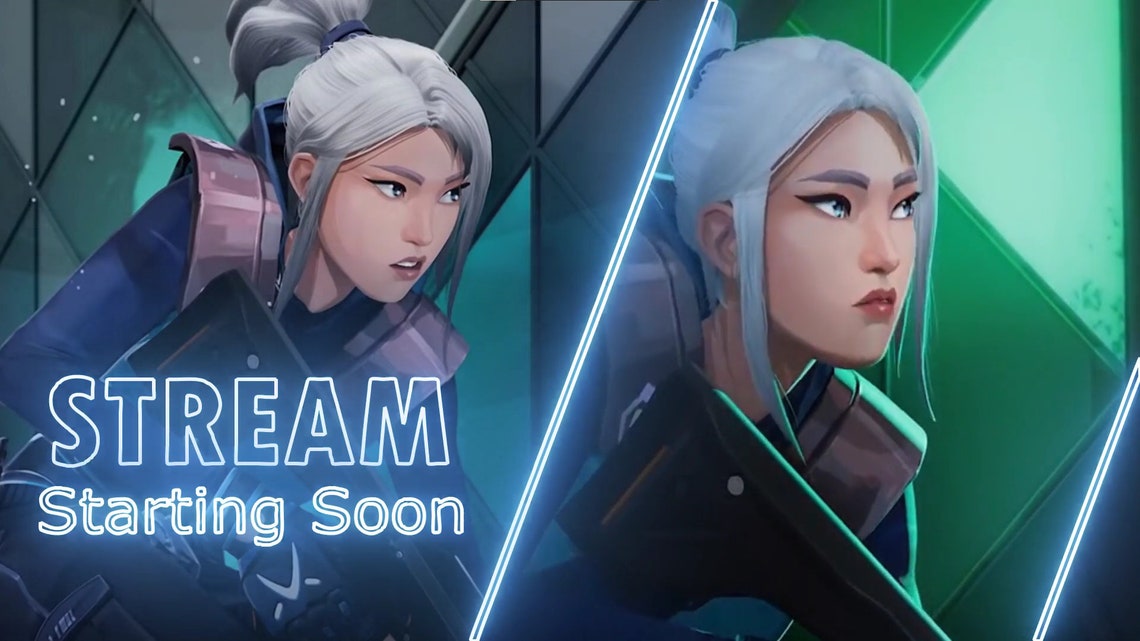 ANIMATED Valorant Jett Twitch and Youtube Overlay Pack 3 Scenes Start ...