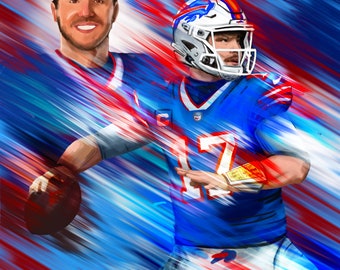 Minimalist Outline Sketch of Josh Allen Buffalo Bills - Etsy
