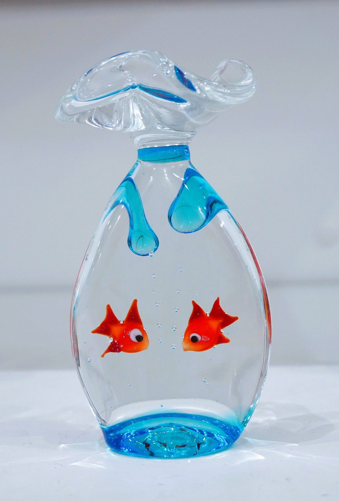Aquarium Bag With Two Fish Murano Glass - Etsy