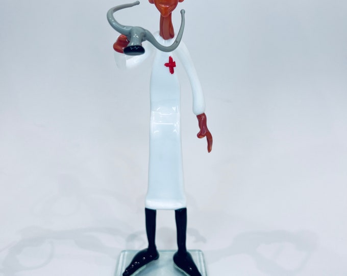 Doctor Figure With Stethoscope Made of Murano Glass - Etsy