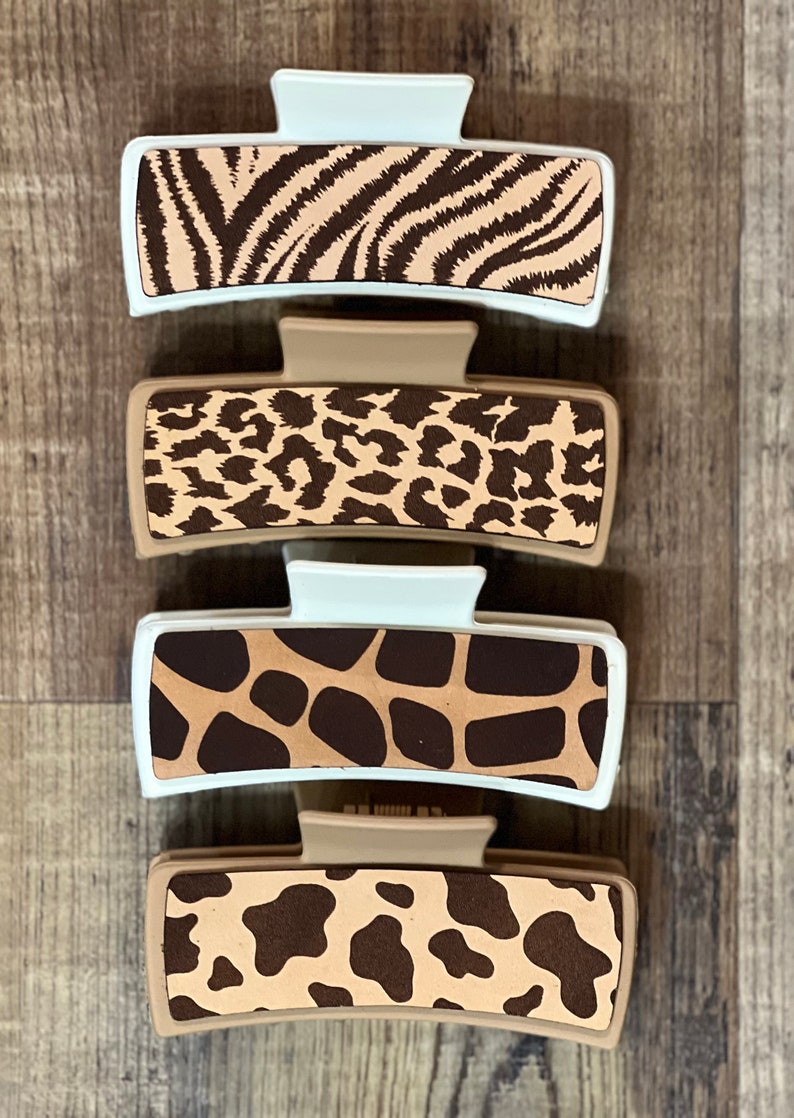 Animal Prints Hair Clip Bundle 4 Designs SVG and PDF for Laser Cutters ...