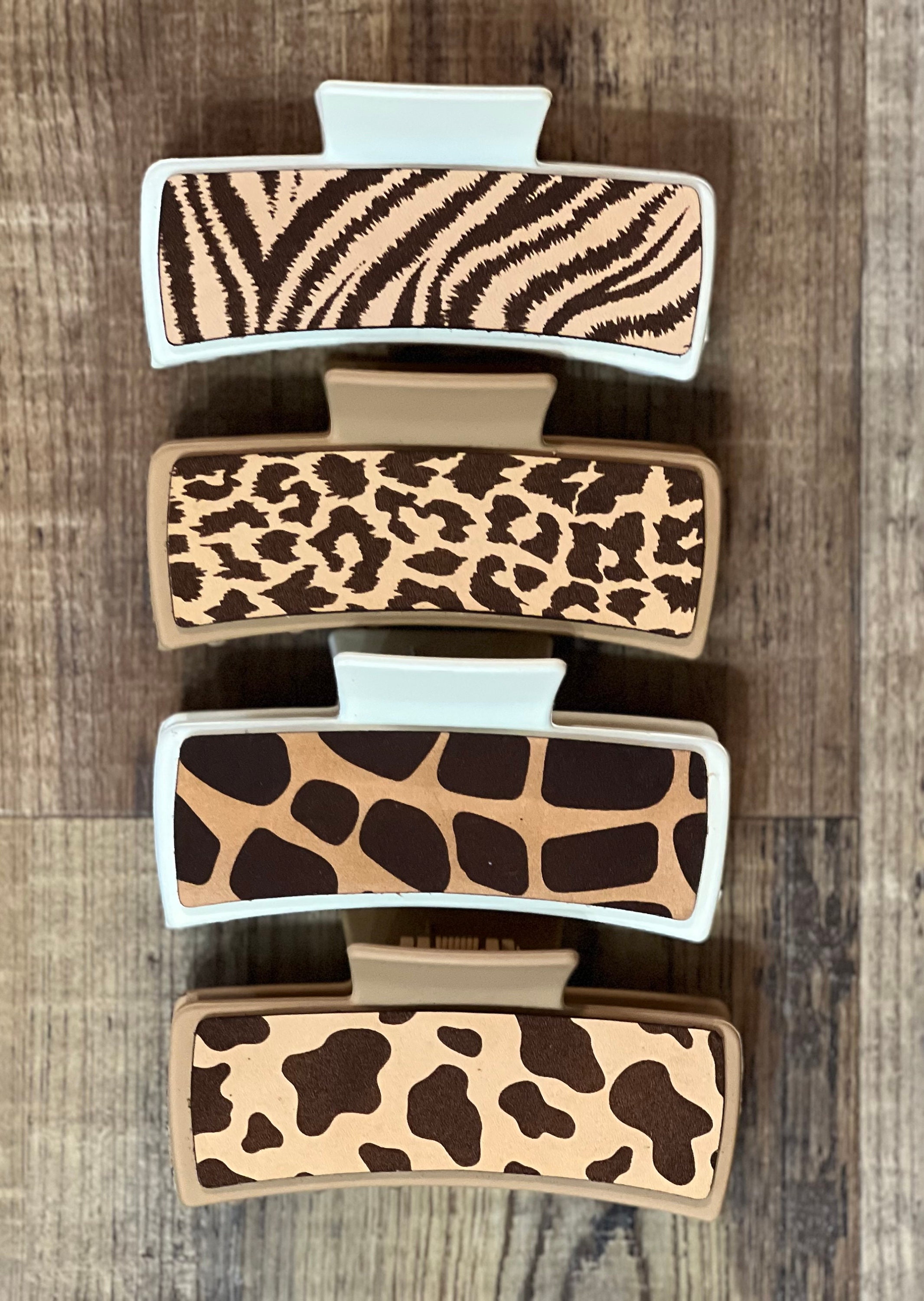Animal Prints Hair Clip Bundle 4 Designs SVG and PDF for Laser Cutters ...