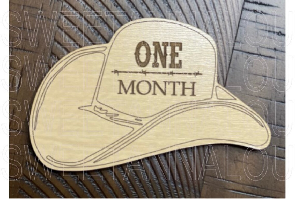 Baby Milestones Cowboy Hat Laser Ready File, SVG, PDF, Glowforge Tested ...