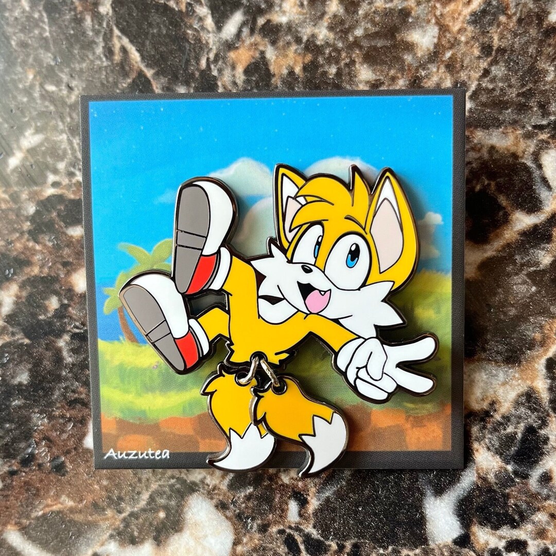 Orange Fox Enamel Pin With Waggle Tails - Etsy