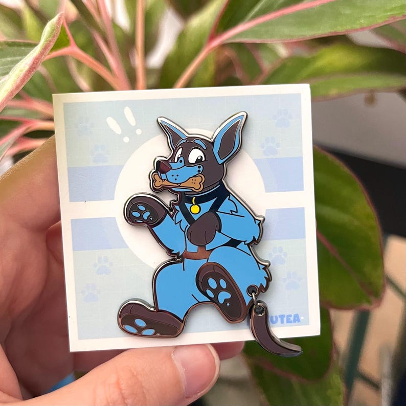 Pup Waggle-tail Enamel Pin - Etsy