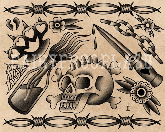 Traditionele Tatoeage Filler Flash