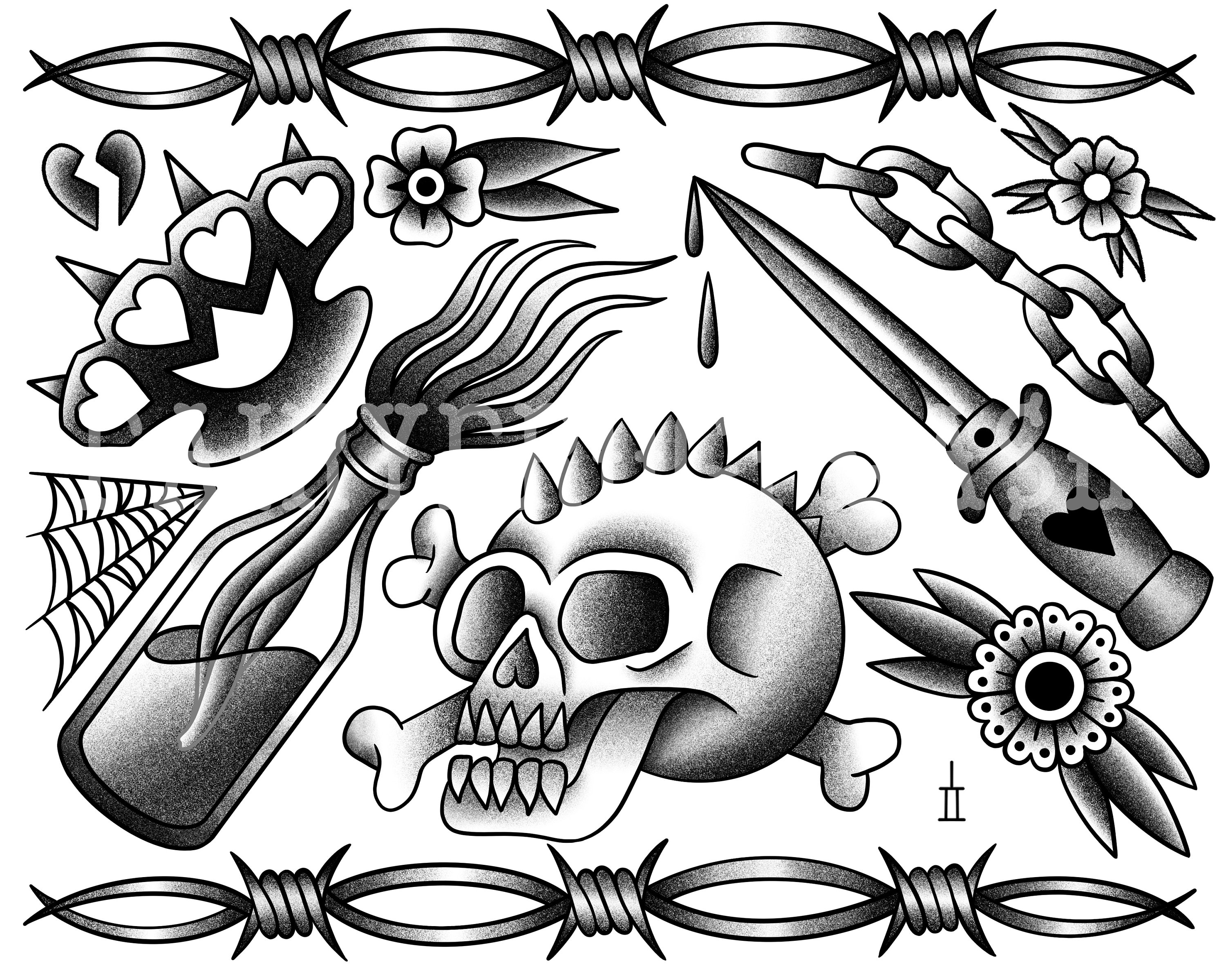 Traditional Tattoo Flash - Etsy