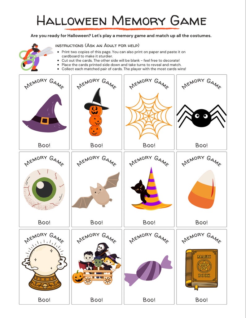 Halloween Printable: Memory Game - Etsy