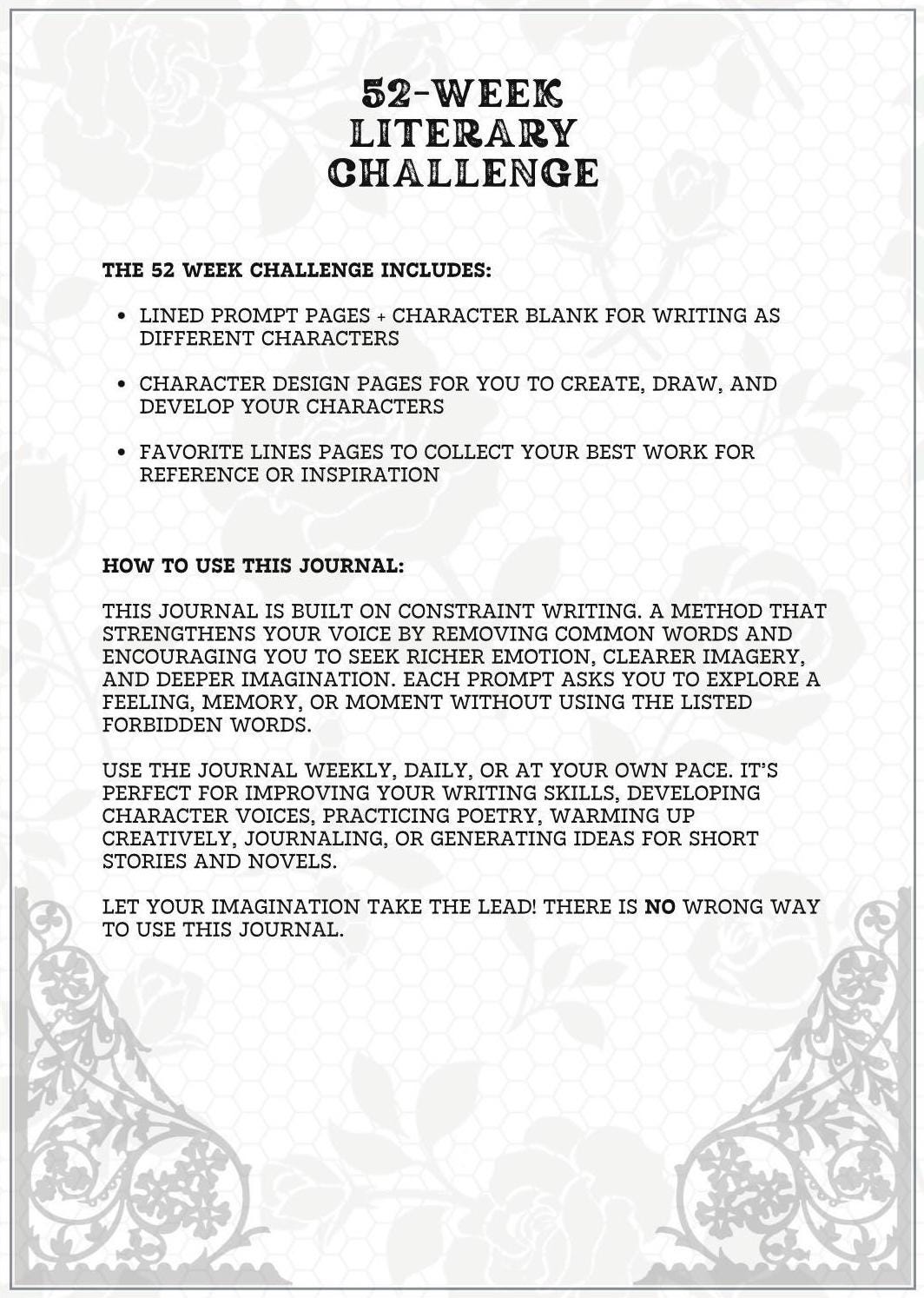 52 Week Challenge: A Forbidden Word Constraint Writing Journal ...