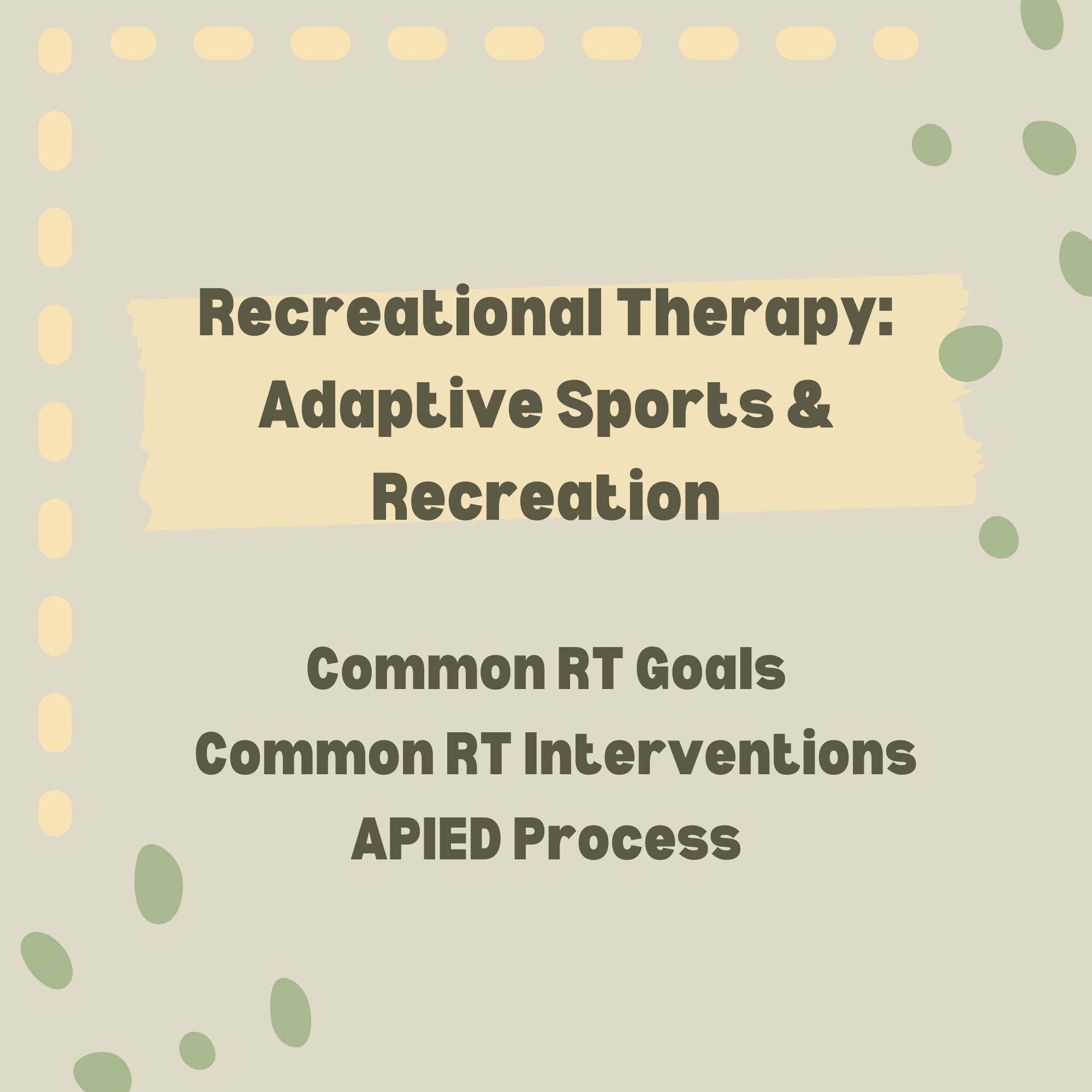 Recreational Therapy Adaptive Sports Recreation Educational Handout - Etsy
