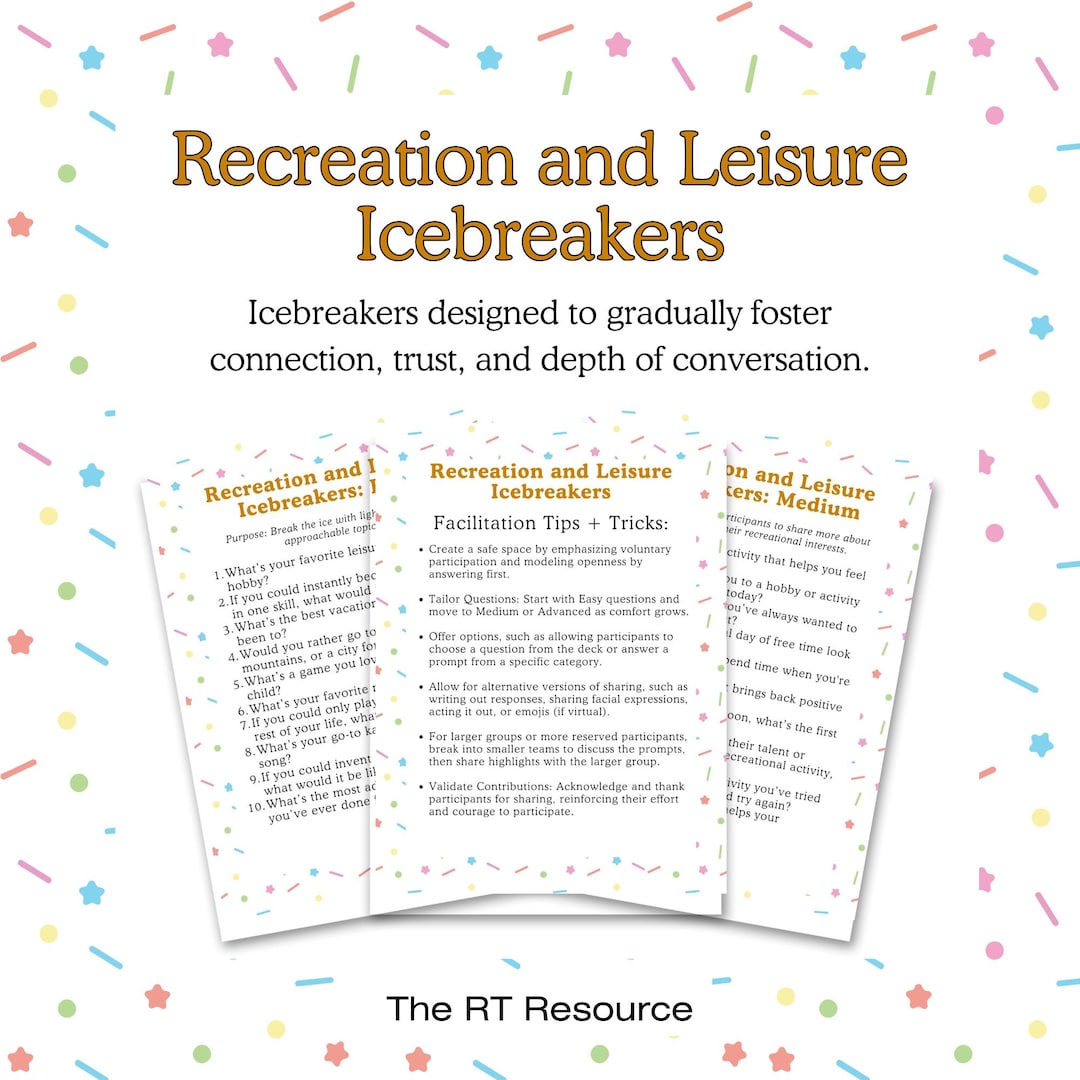 Therapeutic Recreation Icebreakers for Recreational Therapists ...